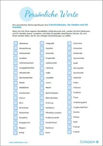 Persönliche Werte finden & erkennen → über 100 Beispiele, Liste ...